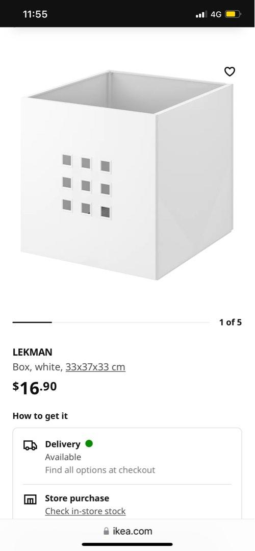 IKEA Expedite / Kallax Cube Book Shelf / Cabinet / Rack Insert Lekman Box Door Drawer 33x33cm ...