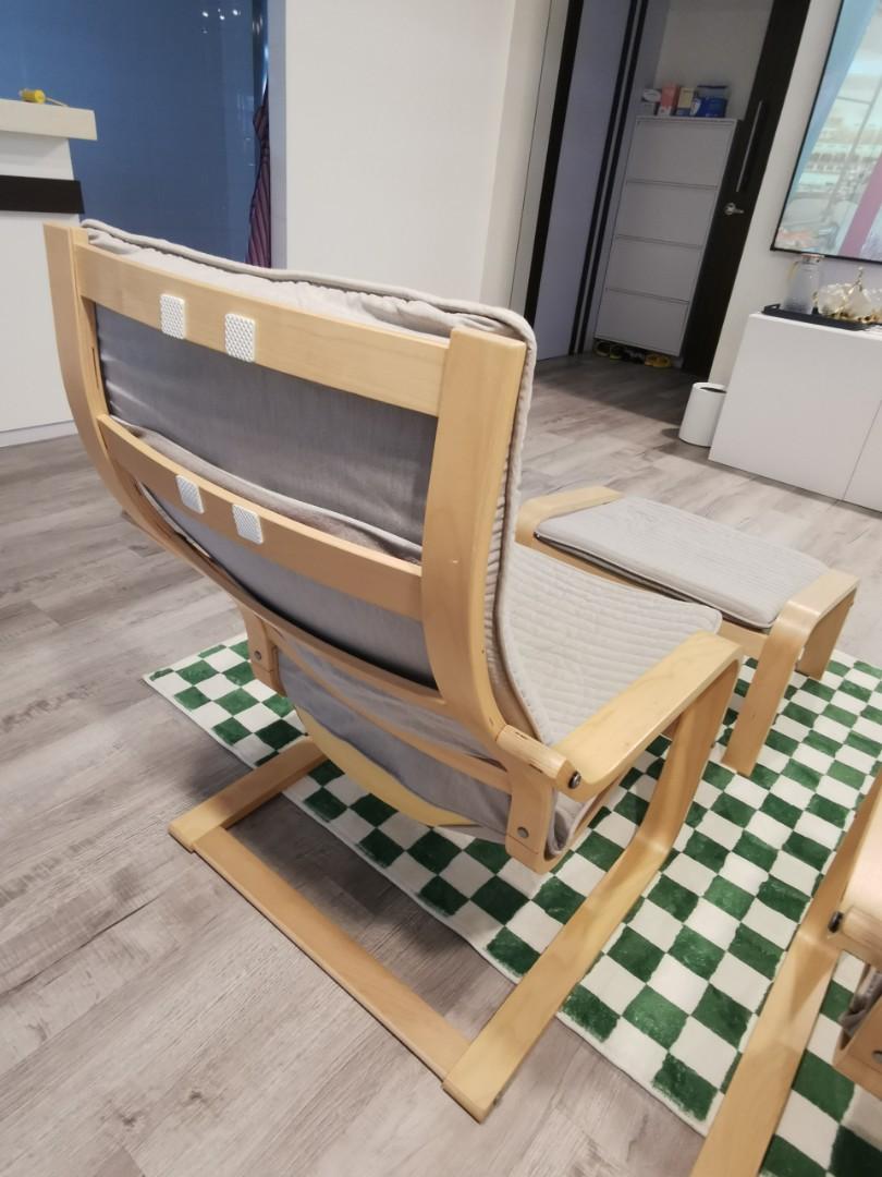 Ikea Poang rest chair and foot rest, Furniture & Home Living, Furniture ...