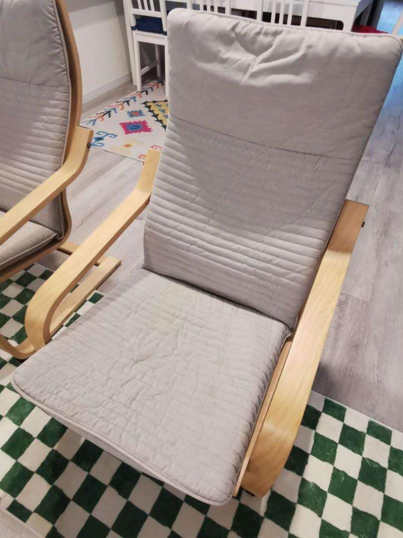 Ikea Poang rest chair and foot rest, Furniture & Home Living, Furniture ...