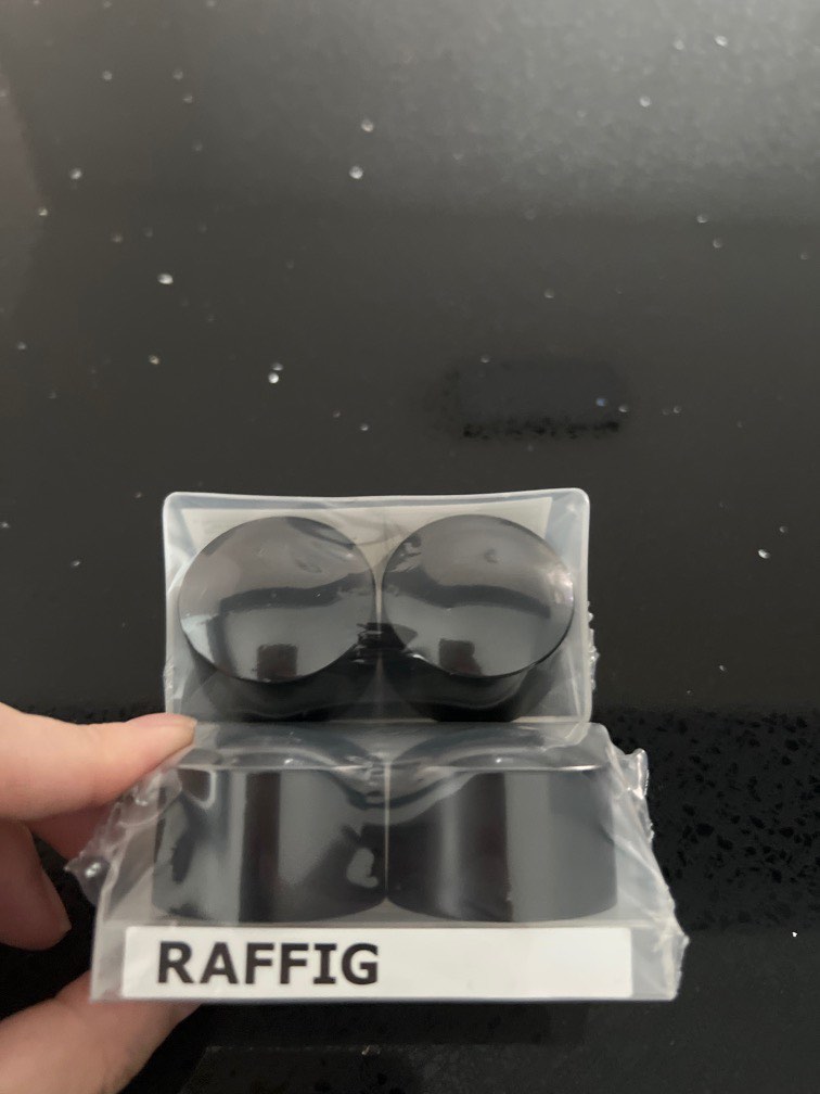 IKEA Raffig Curtain finials, Black, Furniture & Home Living, Home Decor ...