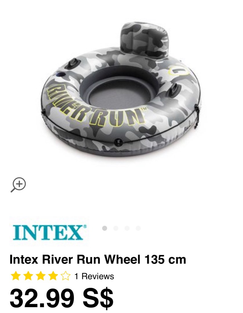 INTEX River Run Inflatable Pool Seat with Cupholder, Hobbies & Toys ...
