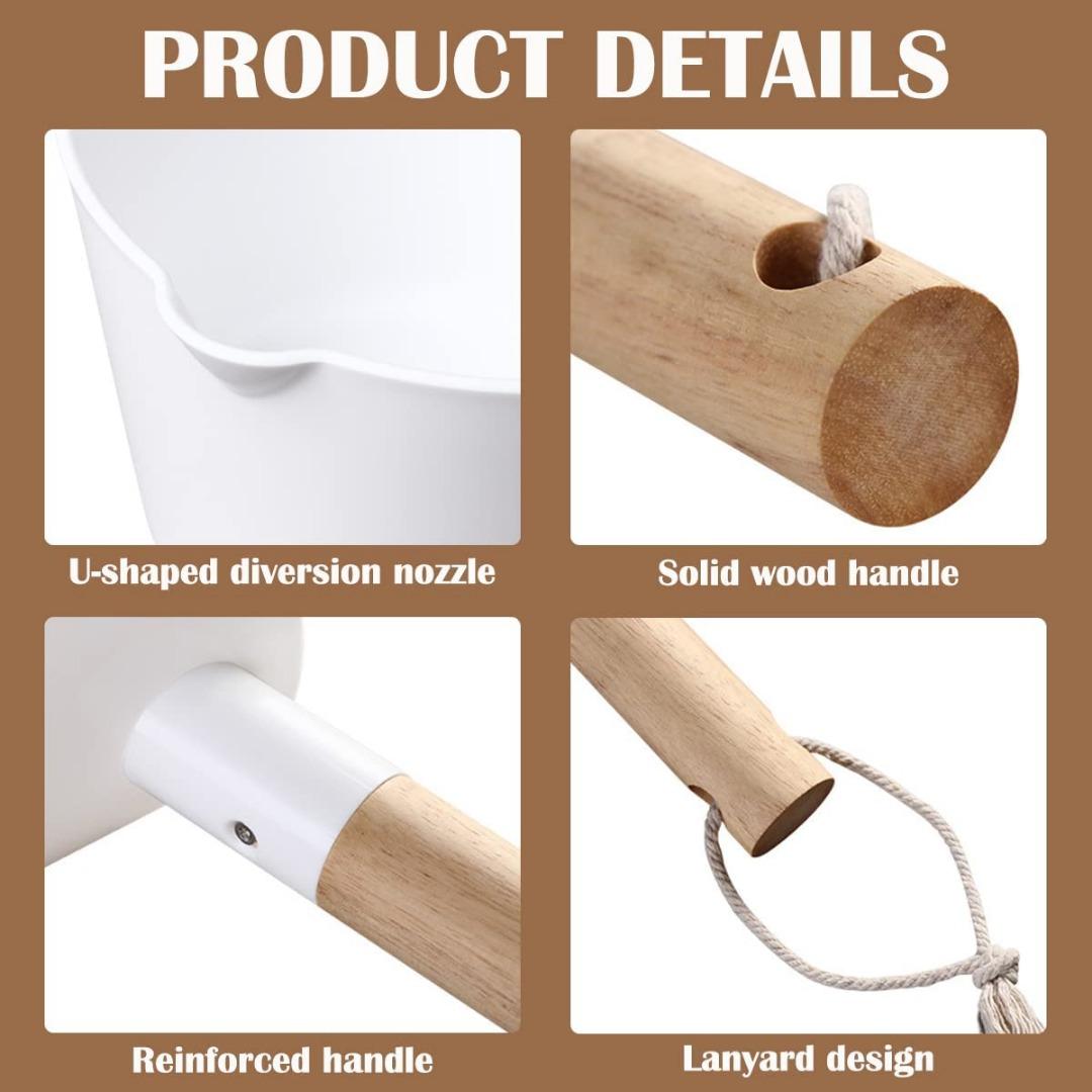 Japanese Water Dipper Wood Handle Bath Ladle Water Dipper for Kitchen ...