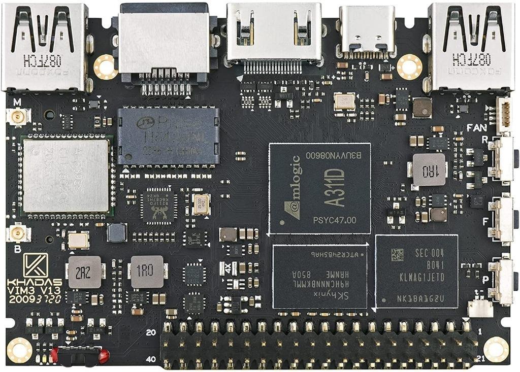 Khadas VIM3 Basic Amlogic A311D Single Board Computer with 5.0 TOPS NPU STM8S003 with ...