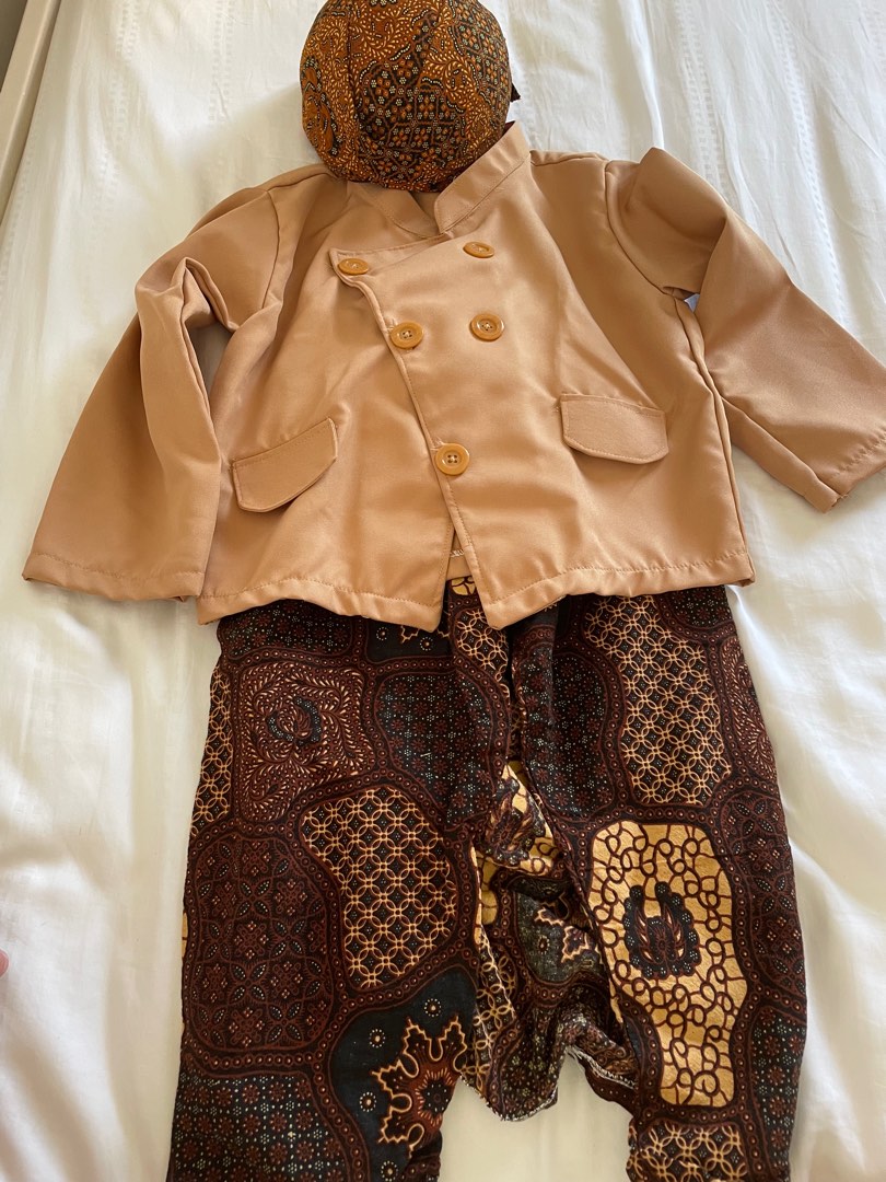 Kids Batik Beskap with Blangkon Traditional Clothes suitable for Racial ...
