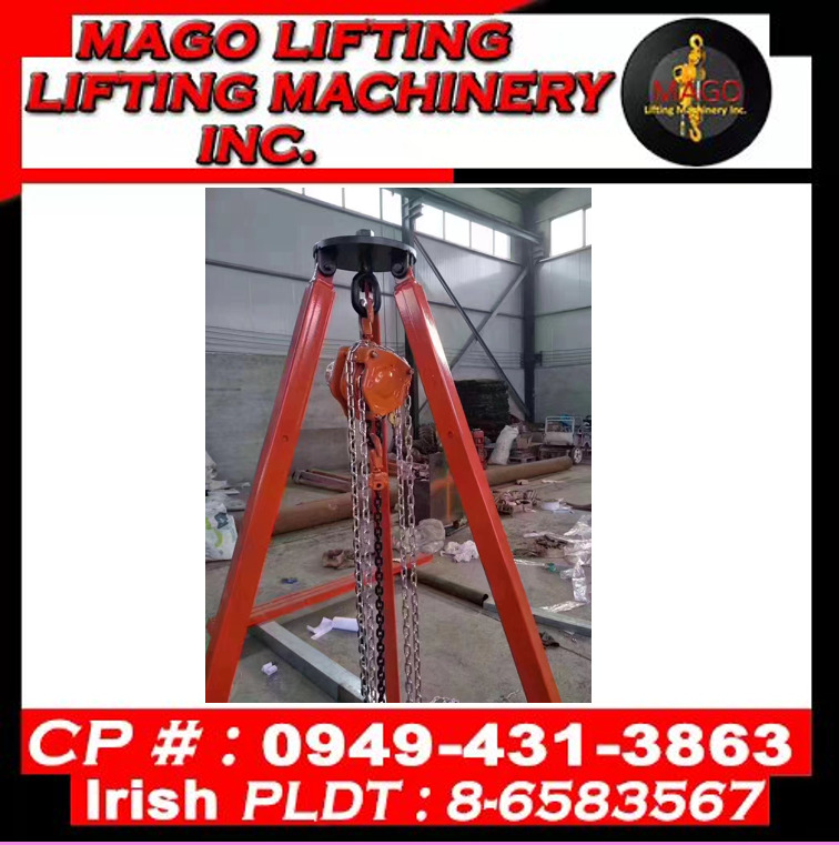LIFTING TRIPOD WITH CHAIN BLOCK, Commercial & Industrial, Construction ...