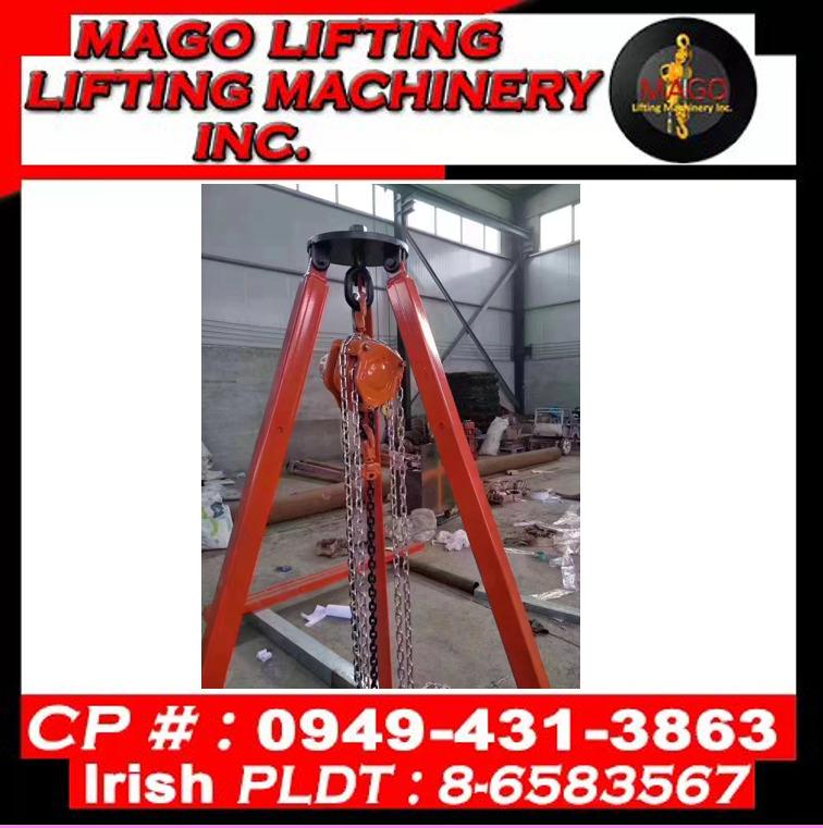 LIFTING TRIPOD WITH CHAIN BLOCK, Commercial & Industrial, Construction ...