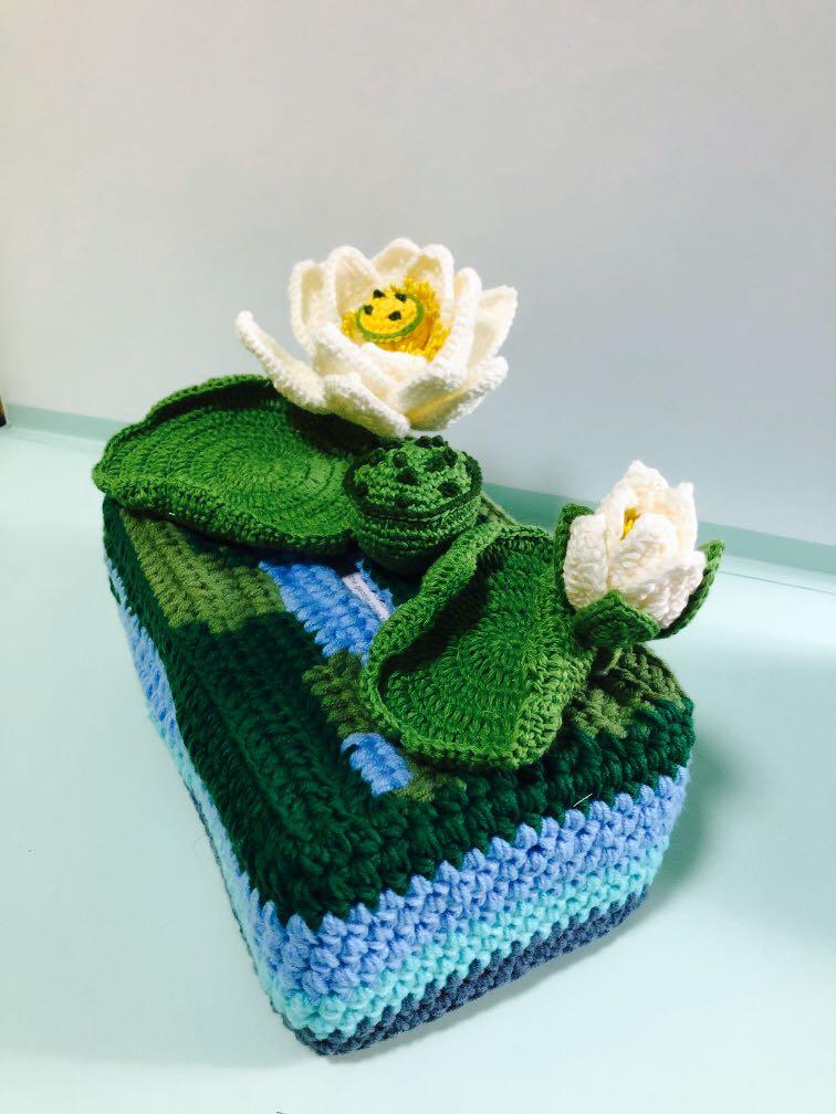 Lotus tissue box cover, Hobbies & Toys, Stationery & Craft, Handmade ...
