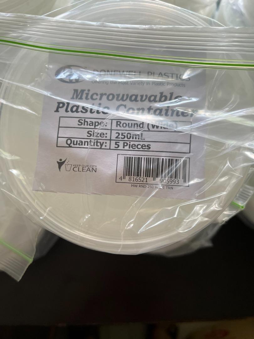 Microwavable Plastic Container 250ML (Round Wide), Furniture & Home ...