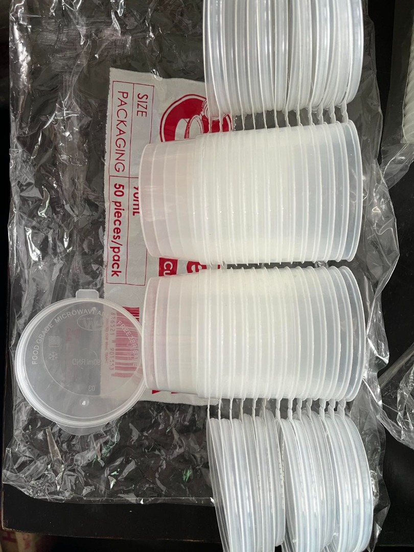 Microwavable Plastic Container 90ML (Hinged Cup Round), Furniture ...