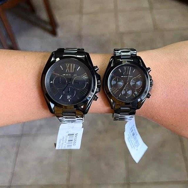 MK COUPLE IN FULL BLACK DIAL BRADSHAW AUTHENTIC WATCH, Women's Fashion ...