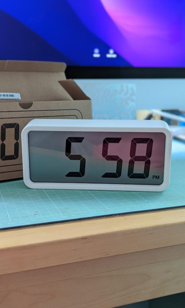 MUJI White Digital Desktop Clock with Alarm, Furniture & Home Living ...