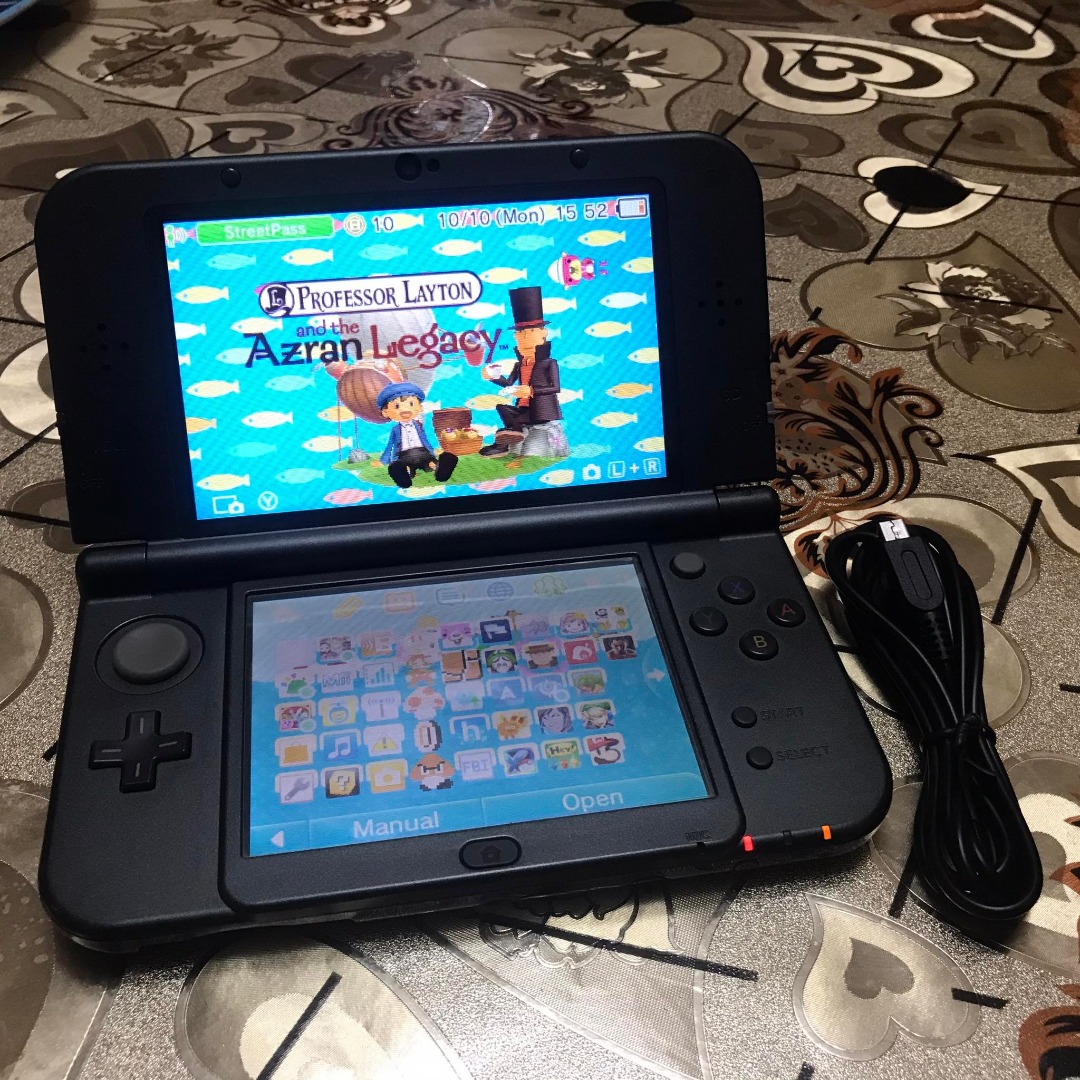 New Nintendo 3ds XL Metallic black + 32gb Memory card with Full of ...