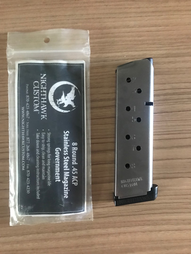 Nighthawk Custom 8-round stainless Magazine, Sports Equipment, Sports ...