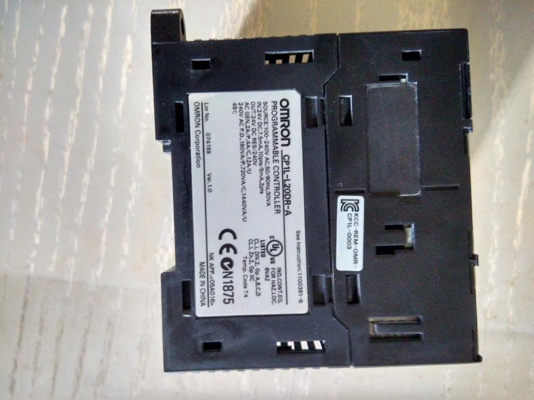 Omron CP1L PLC CPU - 12 (DC) Inputs, 8 (Relay) Outputs, Relay, For Use With SYSMAC CP1L Series ...