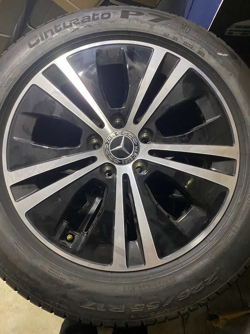 Original E200 Mercedes Benz Rim 17” with tyre, Car Accessories, Tyres ...