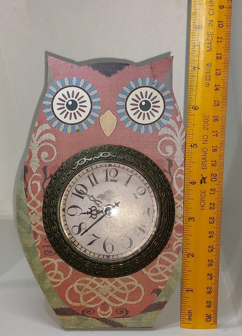 Owl Design Clock Collectible Ply Corkboard Desk Clock Home Decor ...