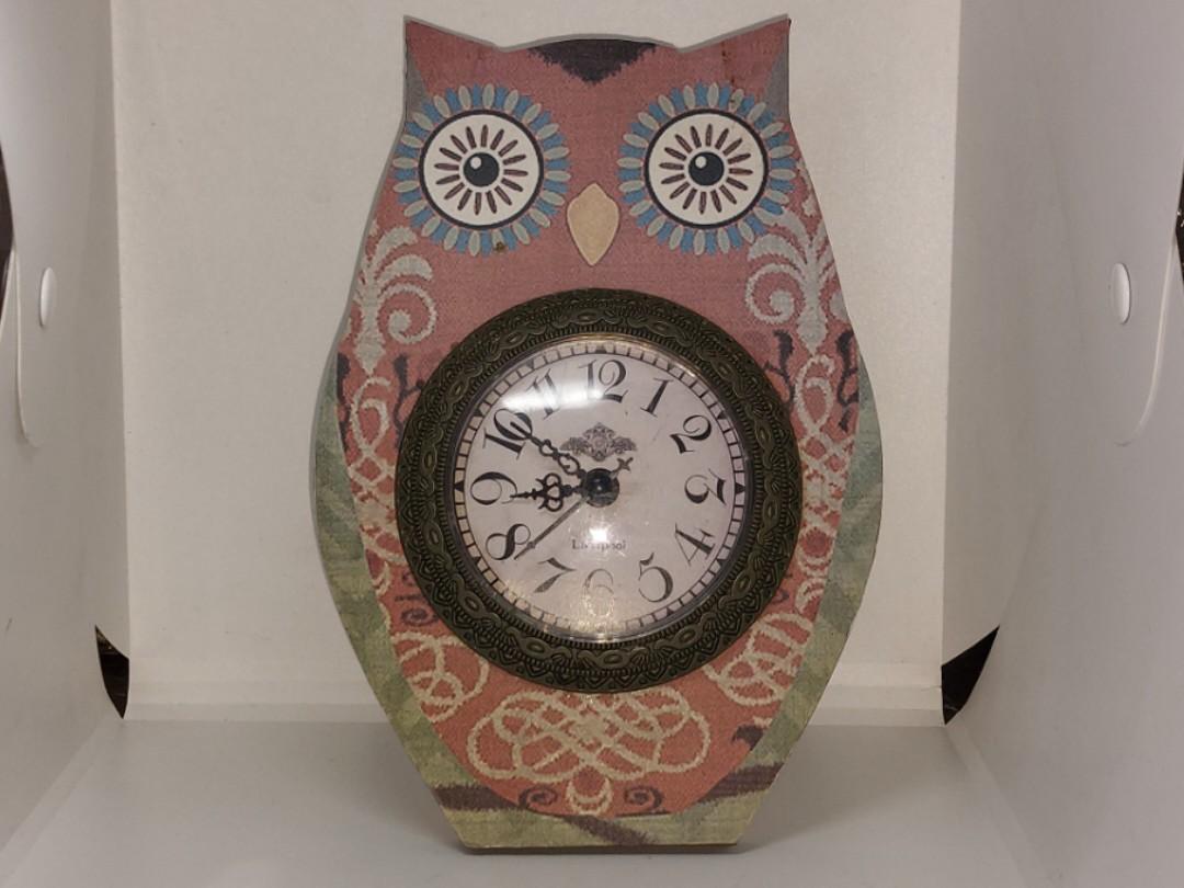 Owl Design Clock Collectible Ply Corkboard Desk Clock Home Decor ...