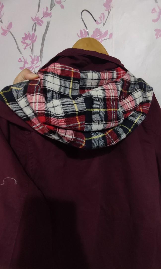 Parka Maroon Jacket, Women's Fashion, Coats, Jackets and Outerwear on Carousell