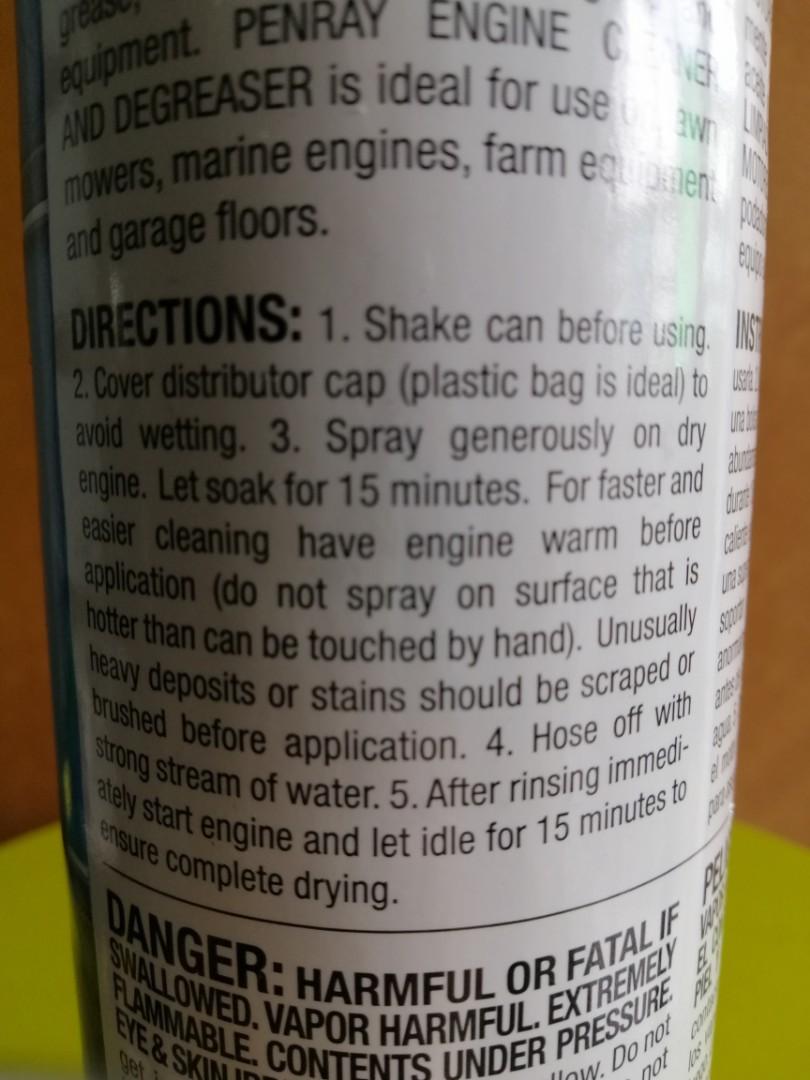 Penray engine cleanser and degrease 4220, Motorcycles, Motorcycle ...