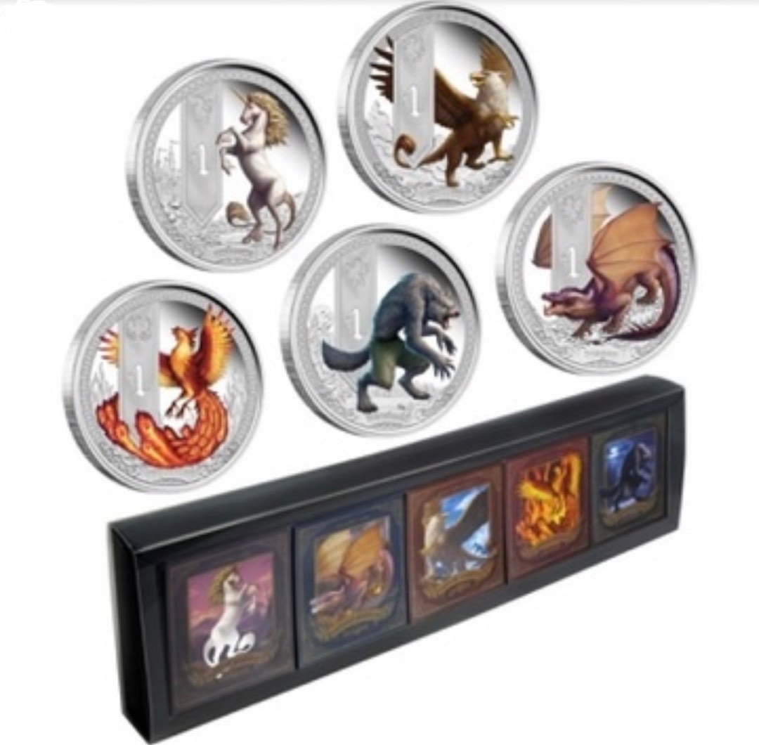 Perth Mint Mythical Creatures Set of 5 1oz Silver Coins Perfect ...