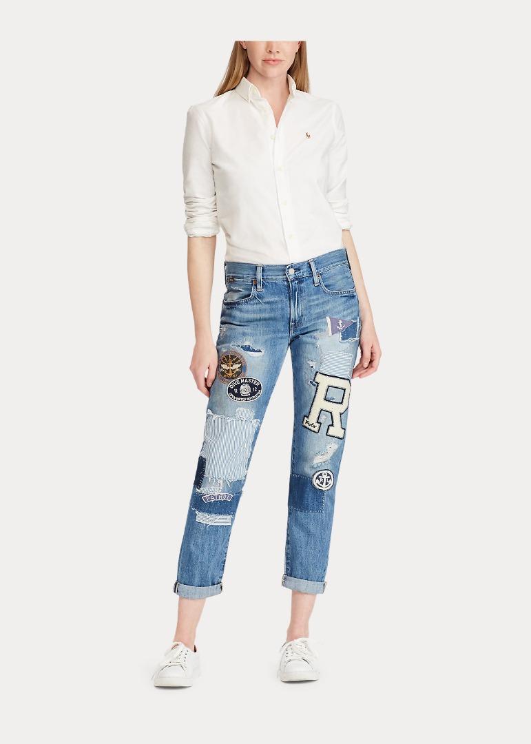 Polo Ralph Lauren Denim Patchwork Jeans (Astor Slim Boyfriend Cut ...