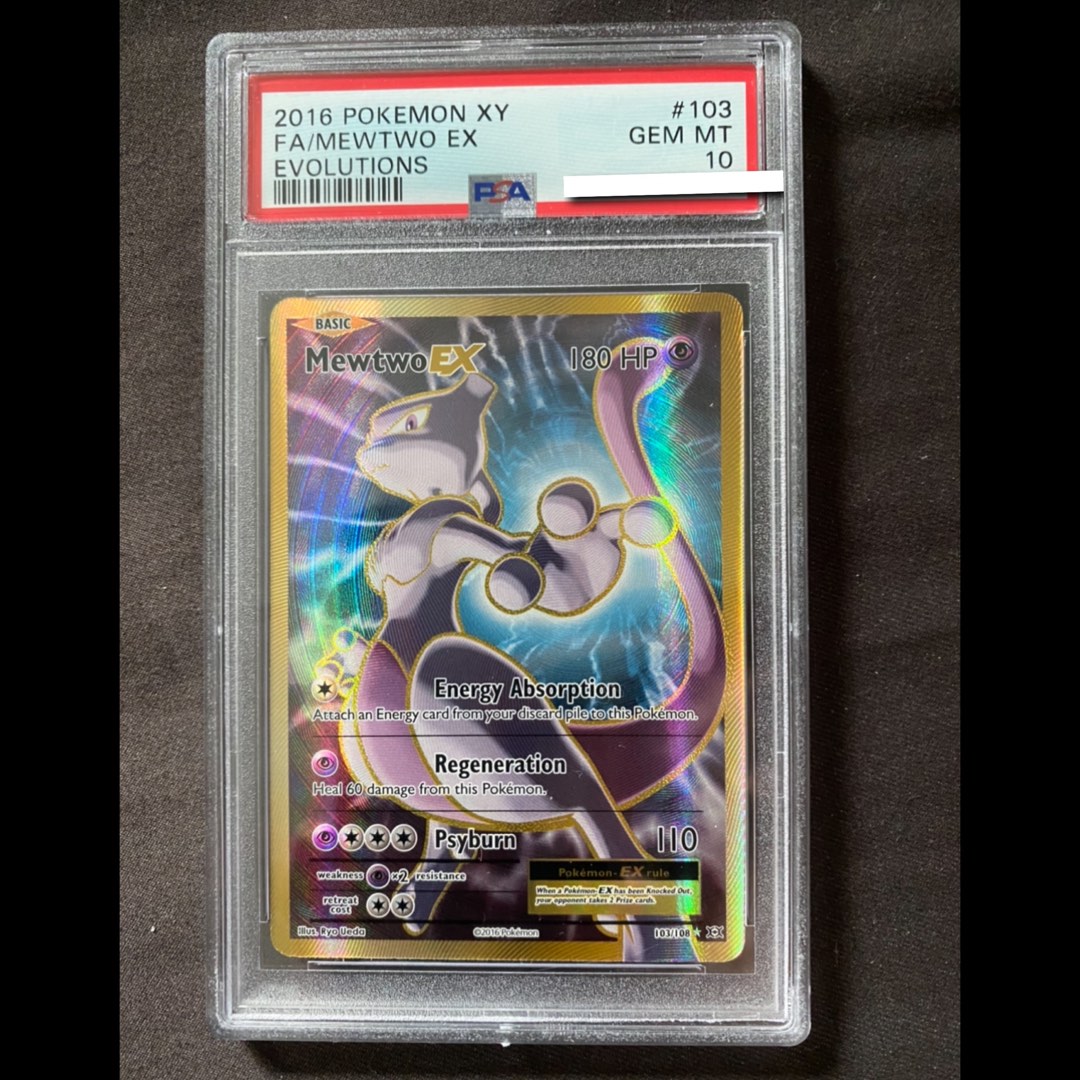 [PSA 10] Mewtwo EX Full Art Evolutions 103/108 Pokemon Card TCG ...