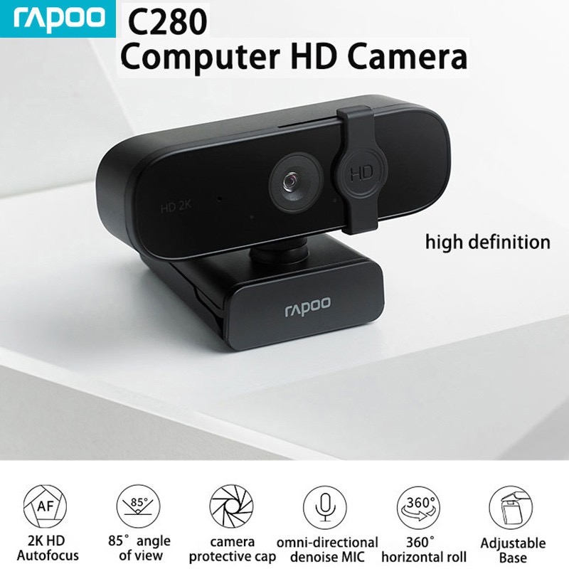 RAPOO C280 Webcam 2K HD (with Mic and with Cover) USB 2.0 on Carousell
