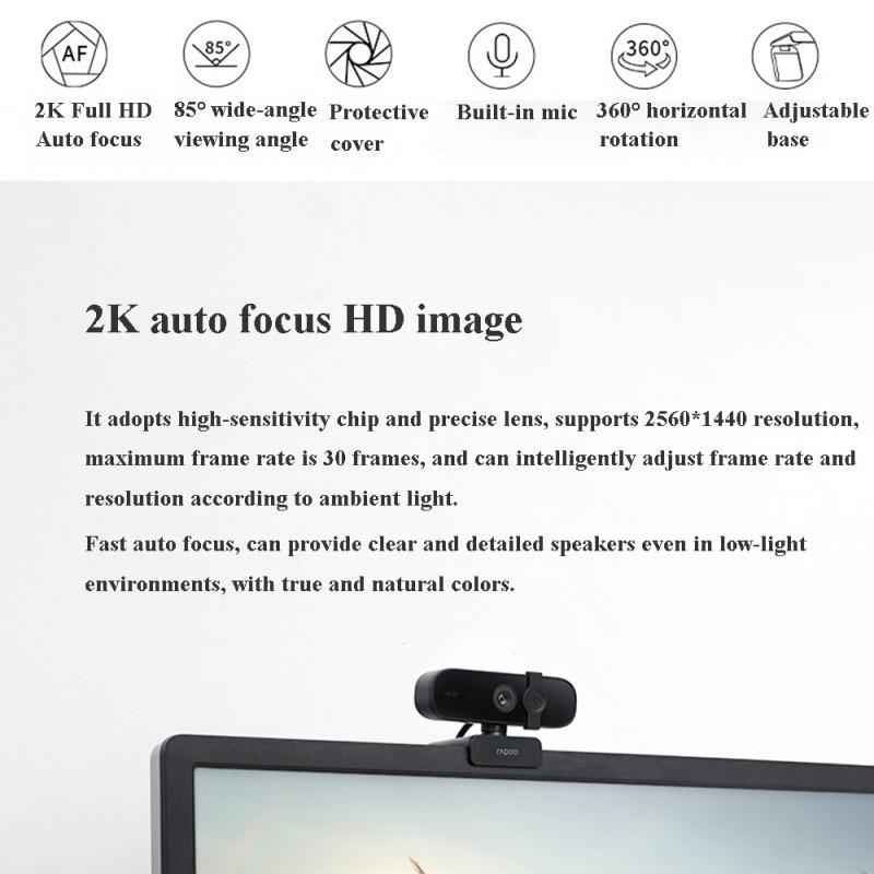 RAPOO C280 Webcam 2K HD (with Mic and with Cover) USB 2.0 on Carousell