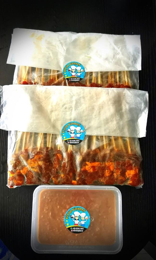 Raw Satay with Delicious Peanut Gravy ( Halal), Food & Drinks, Chilled ...