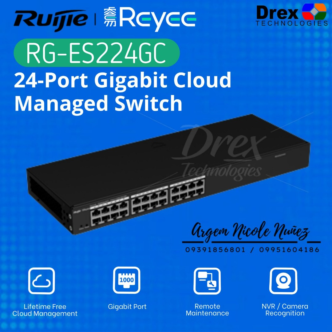 Ruijie RG-ES224GC 24-Port Gigabit Cloud Managed Switch, Computers ...