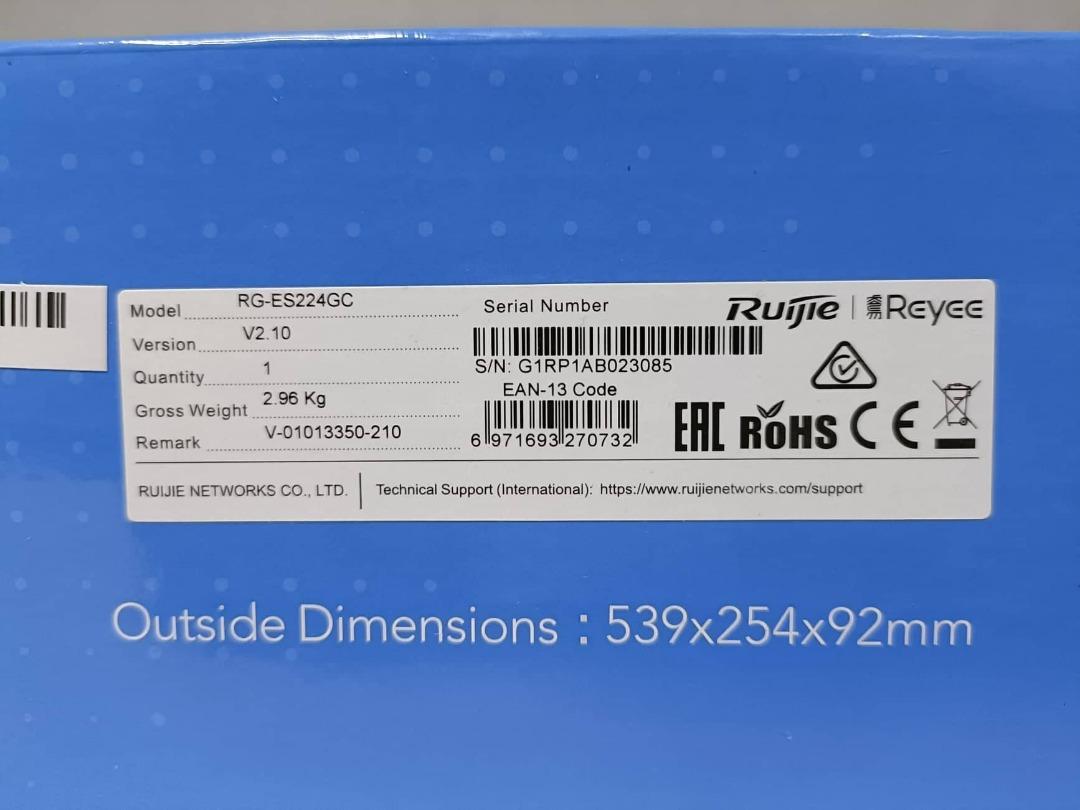 Ruijie RG-ES224GC 24-Port Gigabit Cloud Managed Switch, Computers ...