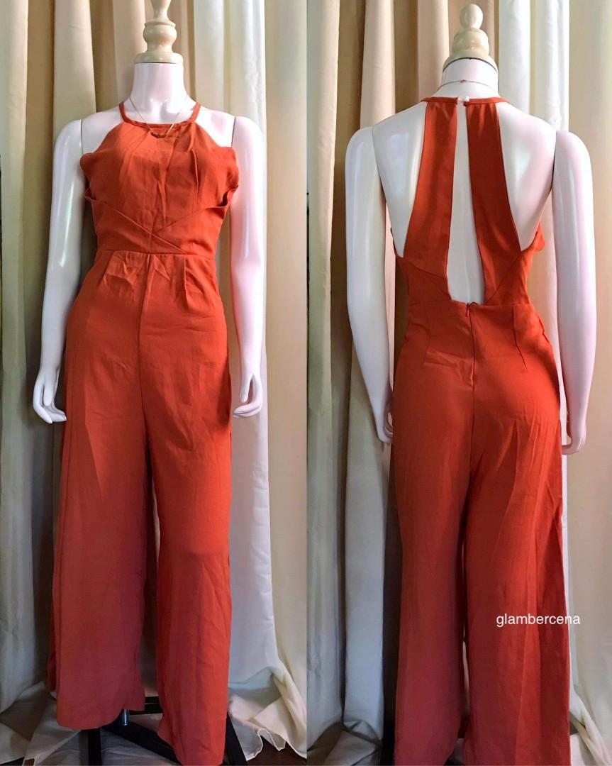 Rust orange jumpsuit, Women's Fashion, Dresses & Sets, Jumpsuits on ...