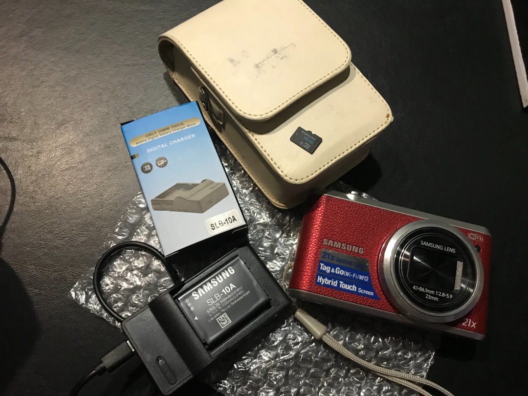 Samsung WB350F red digital camera w smart wifi 21x Optical Zoom 3.0 ...