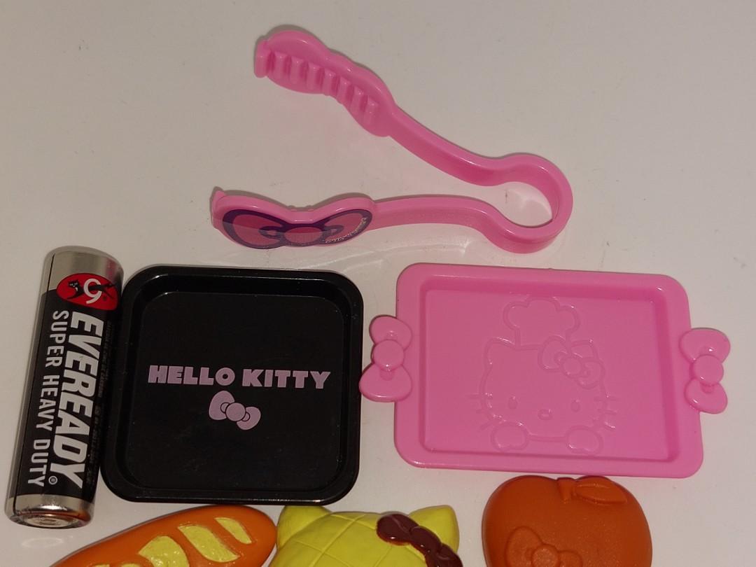 Sanrio Hello Kitty Collectible Miniatures Mini Small Trays Breads Tong Toys Toy Dollhouse ...