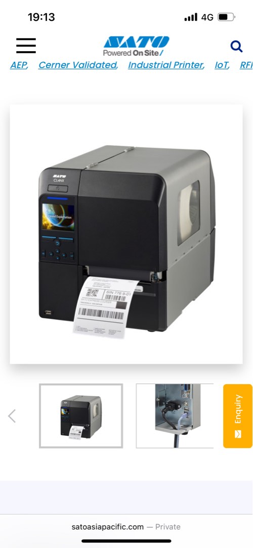 Sato CL4X Thermal Printer, Computers & Tech, Printers, Scanners ...