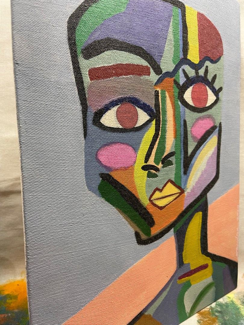 SELF PORTRAIT Acrylic Abstract Painting Artwork, Hobbies & Toys ...