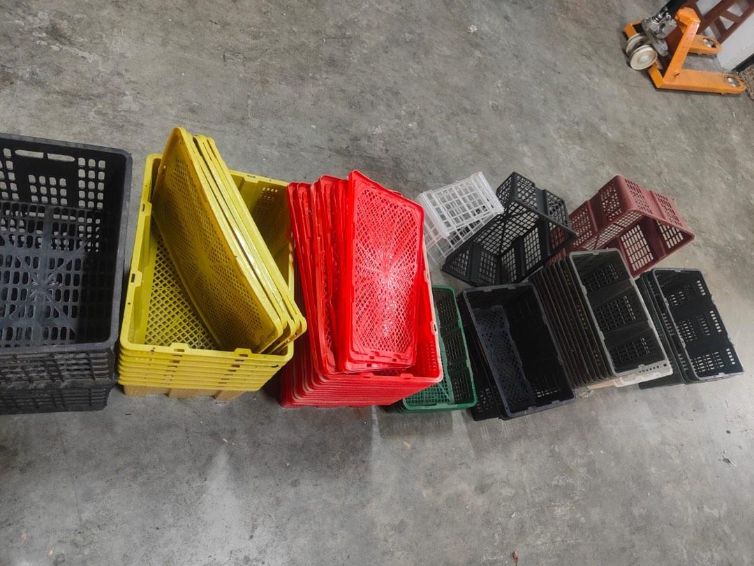 Assorted Plastic Storage Crates | Heavy Duty Baskets, Furniture & Home ...