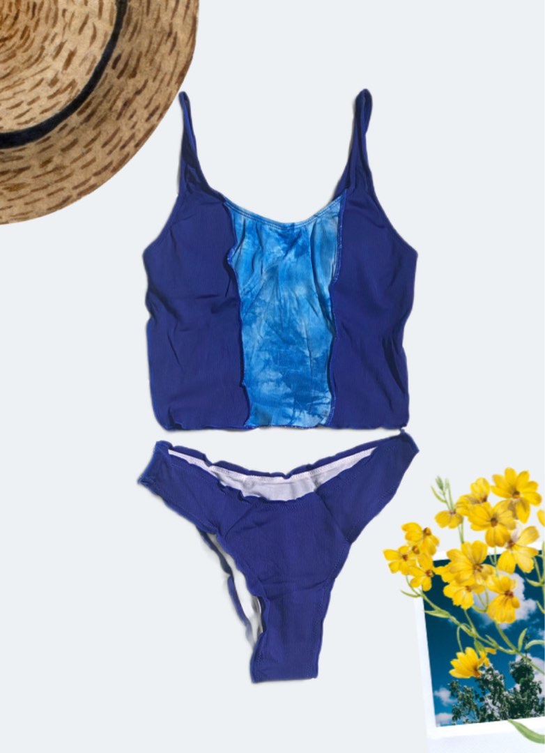 Shein blue swimsuit sando top, Women's Fashion, Swimwear, Bikinis ...