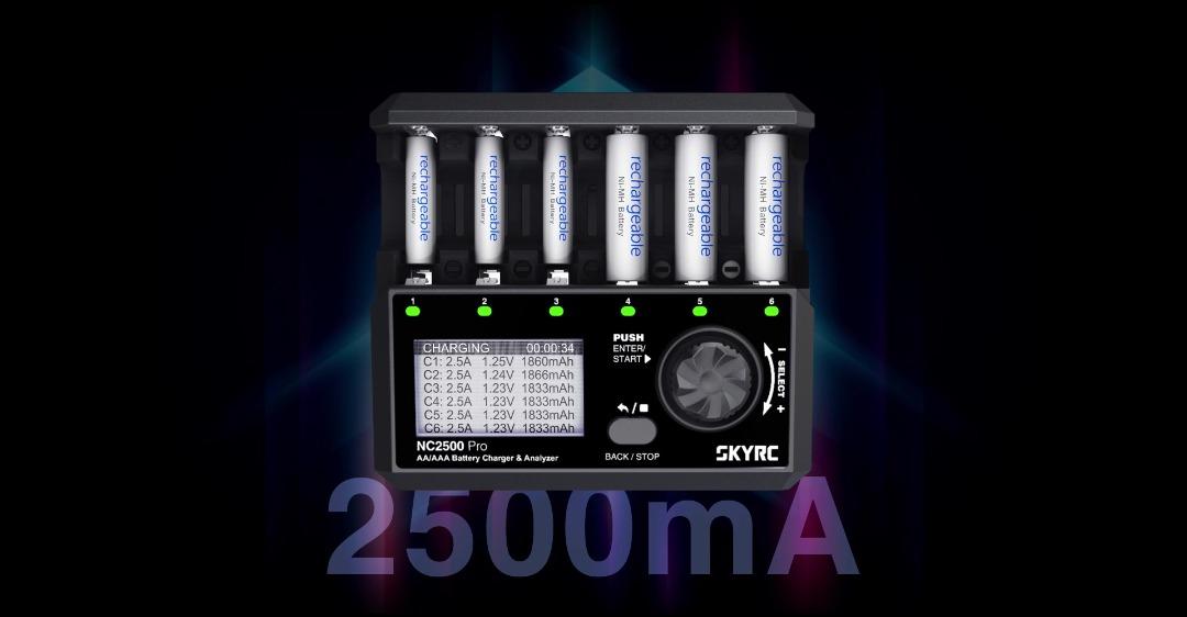 SkyRC NC2500 Pro Charger AA/AAA Battery Charger/Analyzer, Hobbies ...