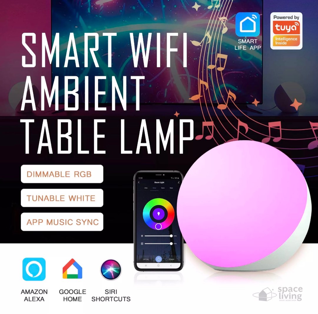Smart Wifi Ambient Table Lamp, Furniture & Home Living, Lighting & Fans ...