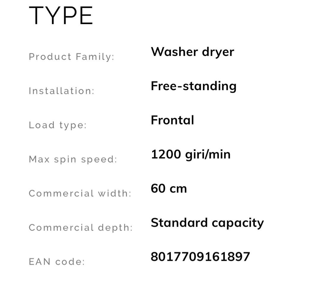 Smeg WDF12C7-1 Washer Dryer Washing Machine, TV & Home Appliances ...