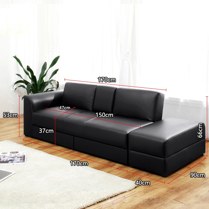 Sofa Bed / 3 Seater Sofa PVC Leather Delivery within 3-days, Furniture ...