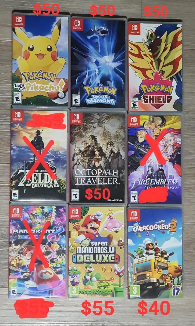 Switch Games: Pokemon Let's go Pikachu Brilliant Diamond, Shield ...