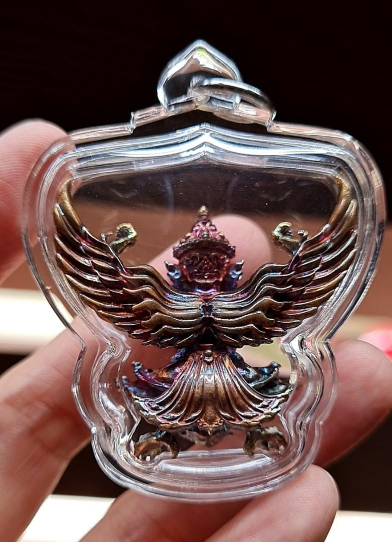 Thai amulet phaya krut garuda racha choke Phra Aj Ang Wat Chergwai ...