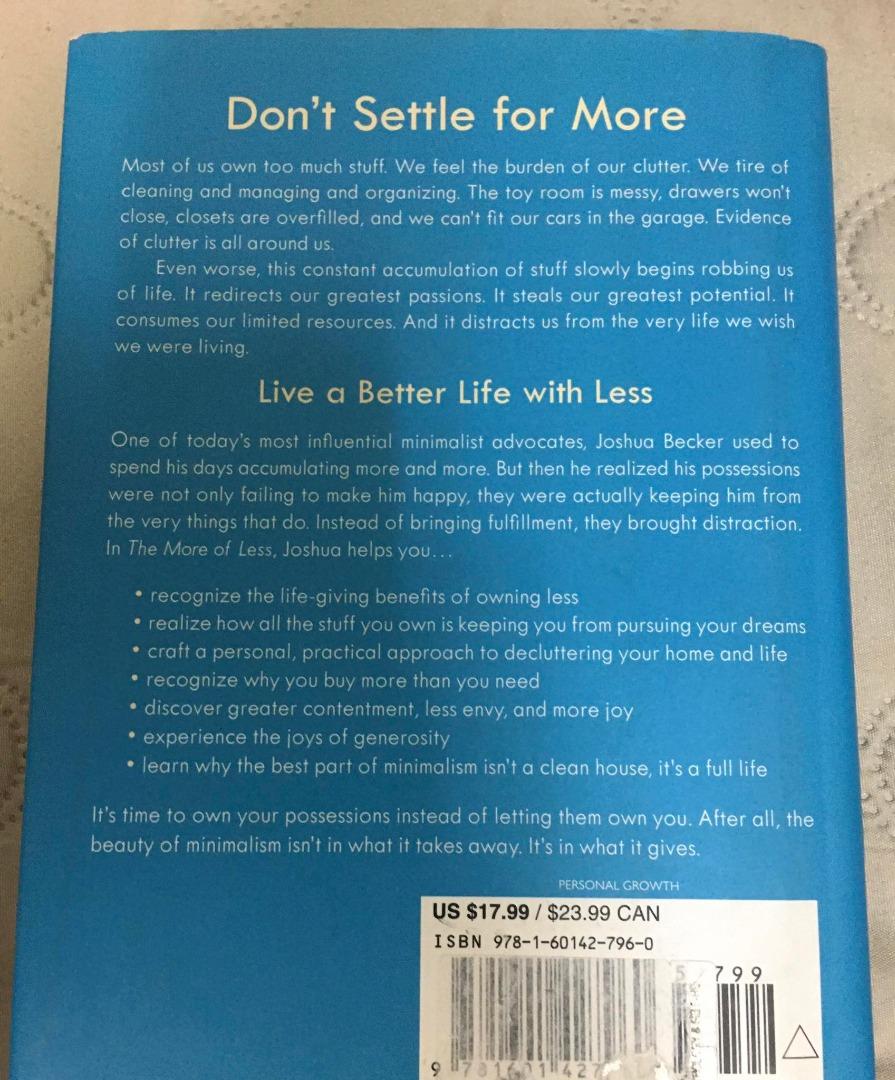 The More of Less - A minimalist book (Hard bound), Hobbies & Toys ...