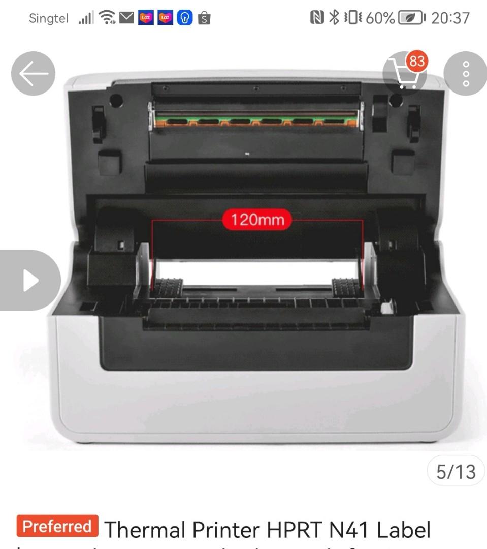 Thermal Printer HPRT N41 Label - Barcode Printer with Bluetooth, Mobile ...