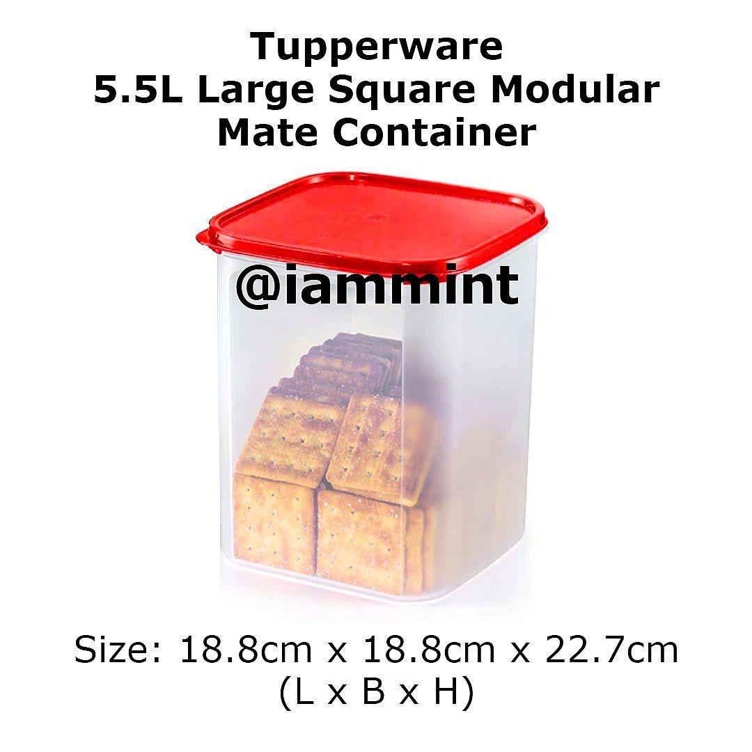 Tupperware 5.5L Jumbo Modular Mate Square IV Container Box, Furniture ...