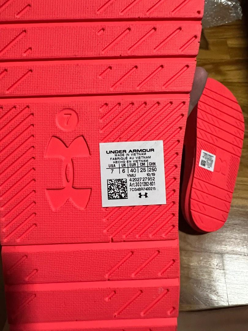 Under Armour Core Remix Slides Red, Women's Fashion, Footwear ...