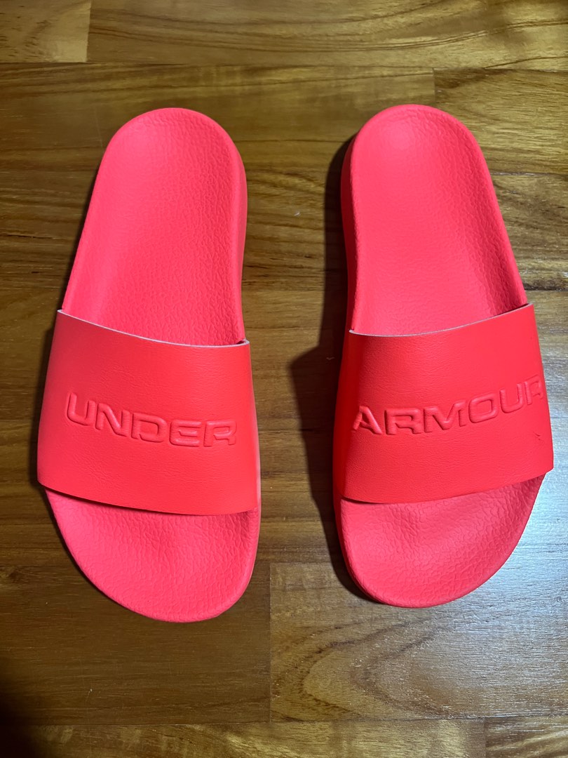 Under Armour Core Remix Slides Red, Women's Fashion, Footwear ...