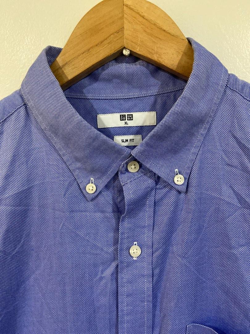 Uniqlo Blue Longsleeves Slim Fit, Men's Fashion, Tops & Sets, Tshirts ...